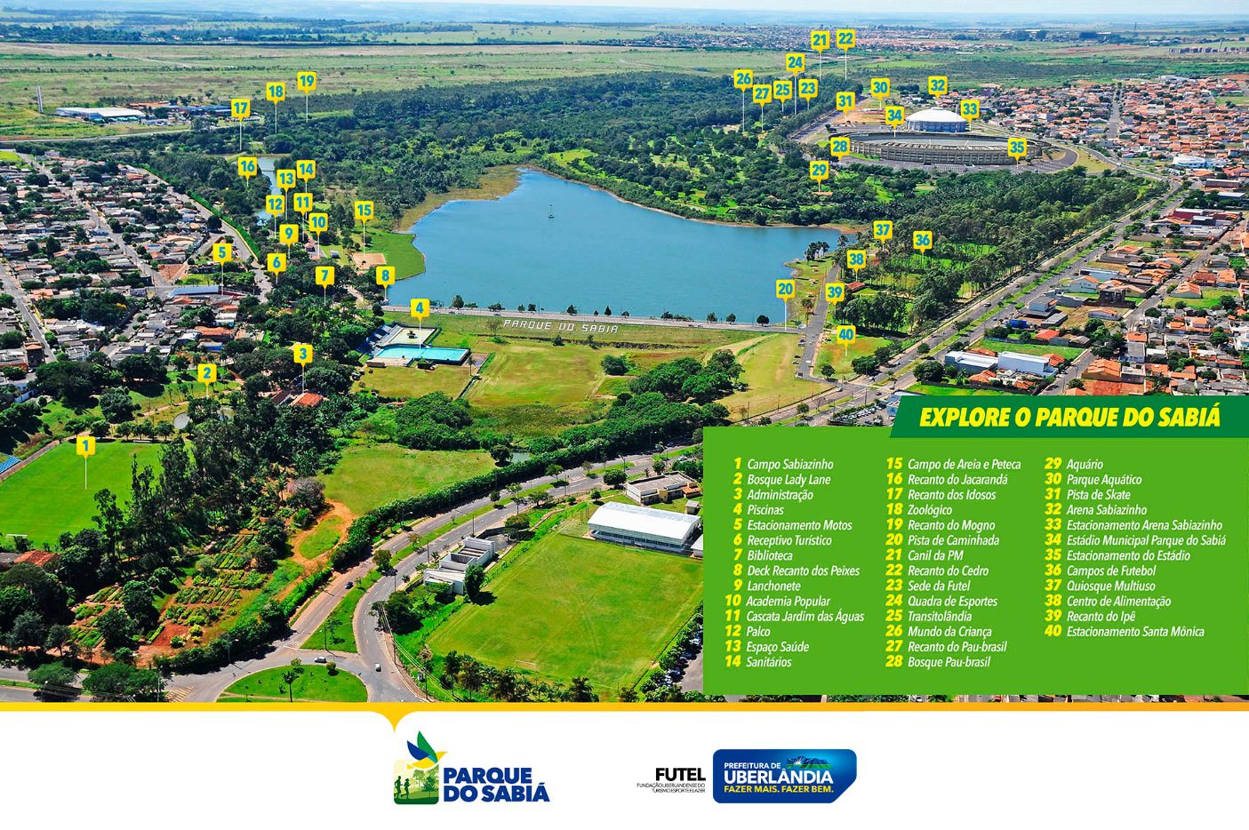 Parque do Sabiá em Uberlândia: opções de lazer e esporte